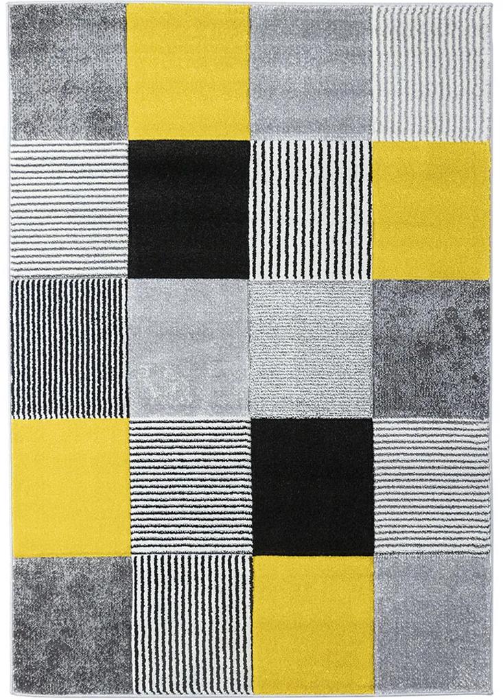 Koberce Breno Kusový koberec ALORA A1039 Yellow, Šedá, Vícebarevné, 160 x 230 cm
