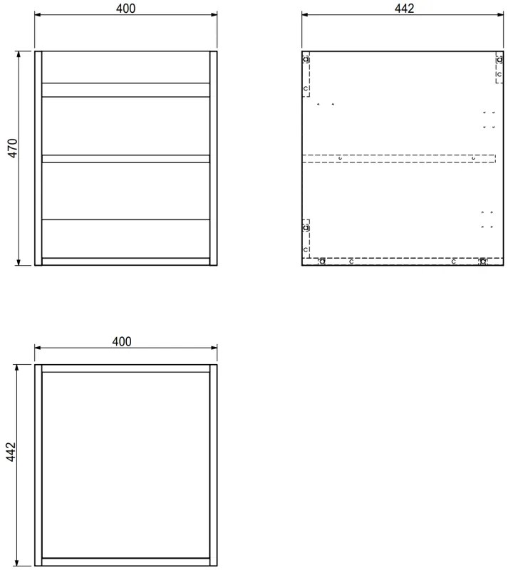 Mexen Rivel, koupelnová skříňka 40 cm, 1 dvířka, s drážkami, grafitová matná, 91A21-04047-1-BF66