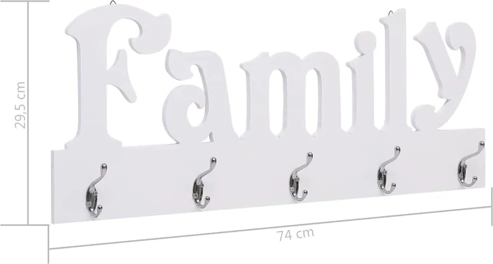 Nástěnný věšák FAMILY 74 x 29,5 cm 284245