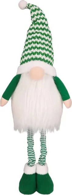 Vánoční dekorace skřítek bílá / zelená 108 cm