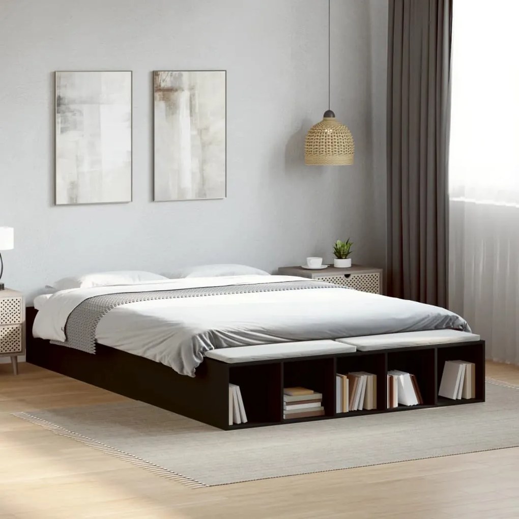 Rám postele betonově šedý 75 x 190 cm kompozitní dřevo
