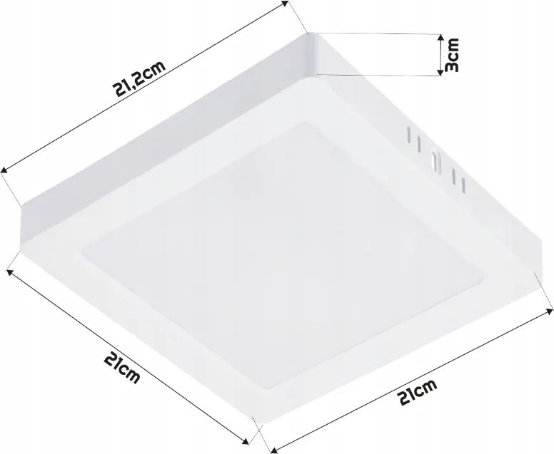 ECOLIGHT Stropní svítidlo, přisazené LED stropní svítidlo, 18W, 4000K, bílé, do obývacího pokoje
