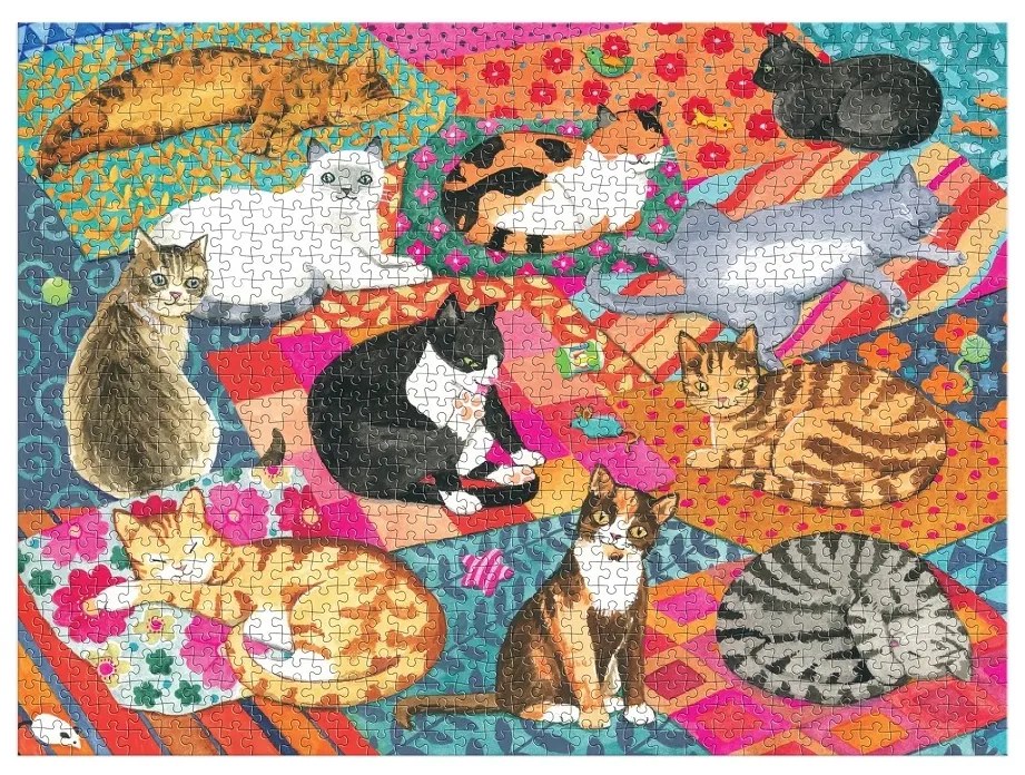 Galison Puzzle Lenošící kočky 1000 dílků