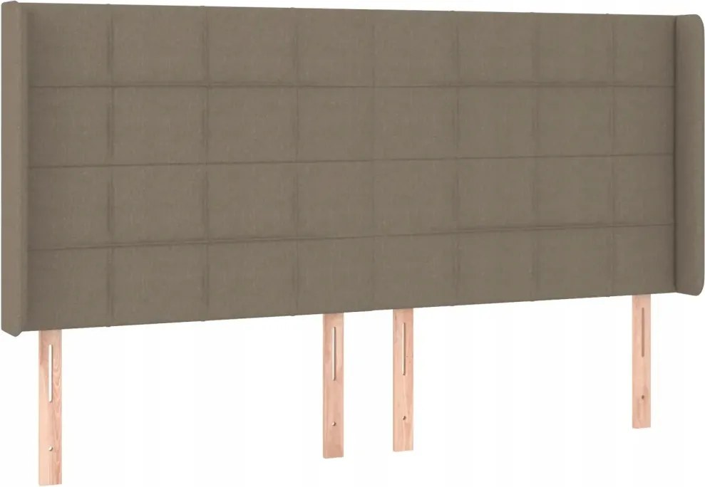 vidaXL Opěrka hlavy ušní, barva taupe, 163x16x118/128 cm, látka