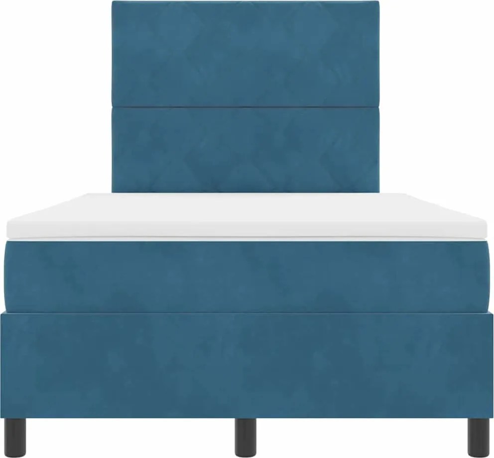 Postel s boxspringem s čelo Tmavě modrá 120 x 190 cm samet 3339888