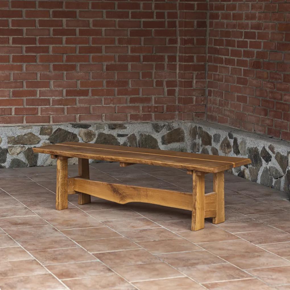 KULHÁNEK Zahradní lavice bez opěradla - rustikální Délka: 150 cm, Odstín nátěru: olej - ořech
