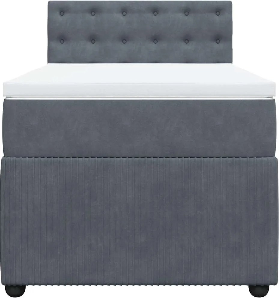 Box spring postel s matrací tmavě šedá 100x200 cm samet 3287675