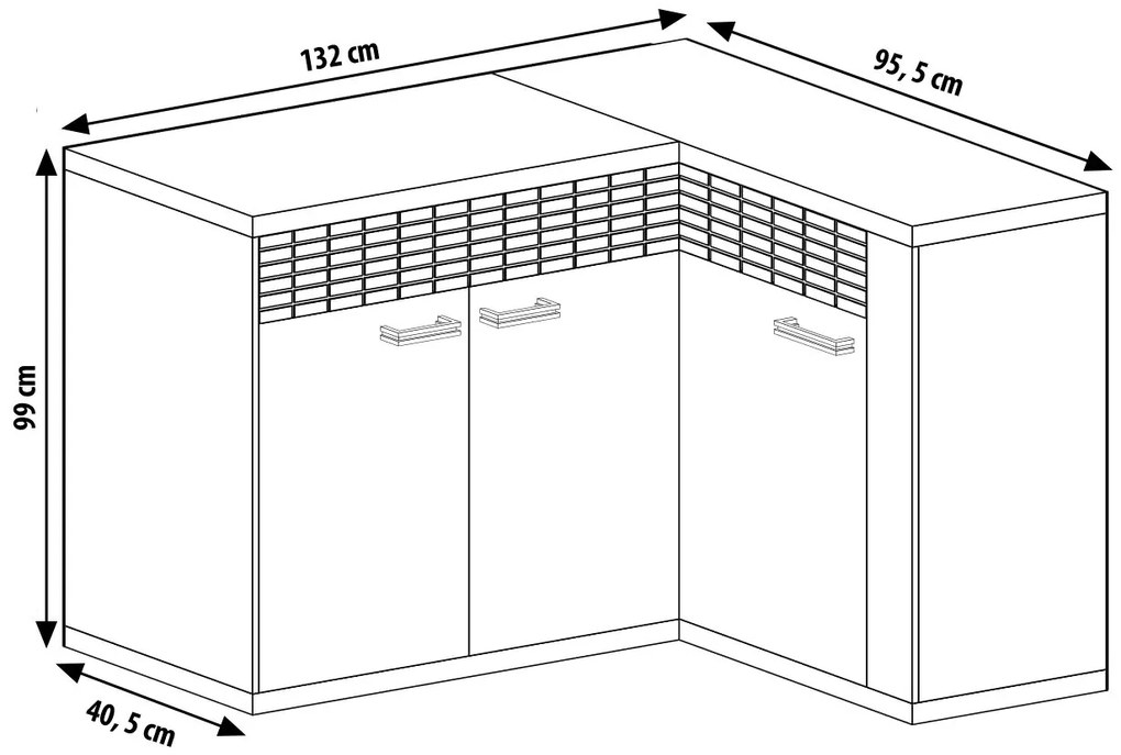 Casarredo - Komfort nábytek Rohová komoda NATURAL N15L dub ribbeck/kostka