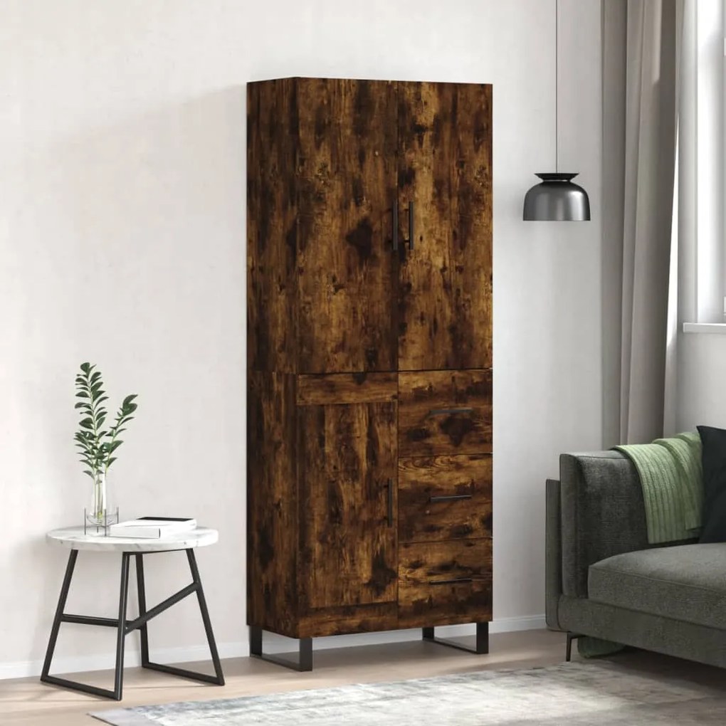 Skříň highboard kouřový dub 69,5 x 34 x 180 cm kompozitní dřevo 3196040