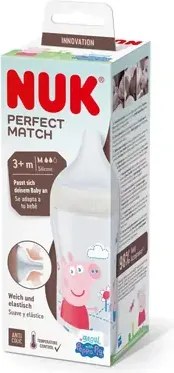 NUK Kojenecká láhev / Peppa Pig 260 ml / 3+ / bílá