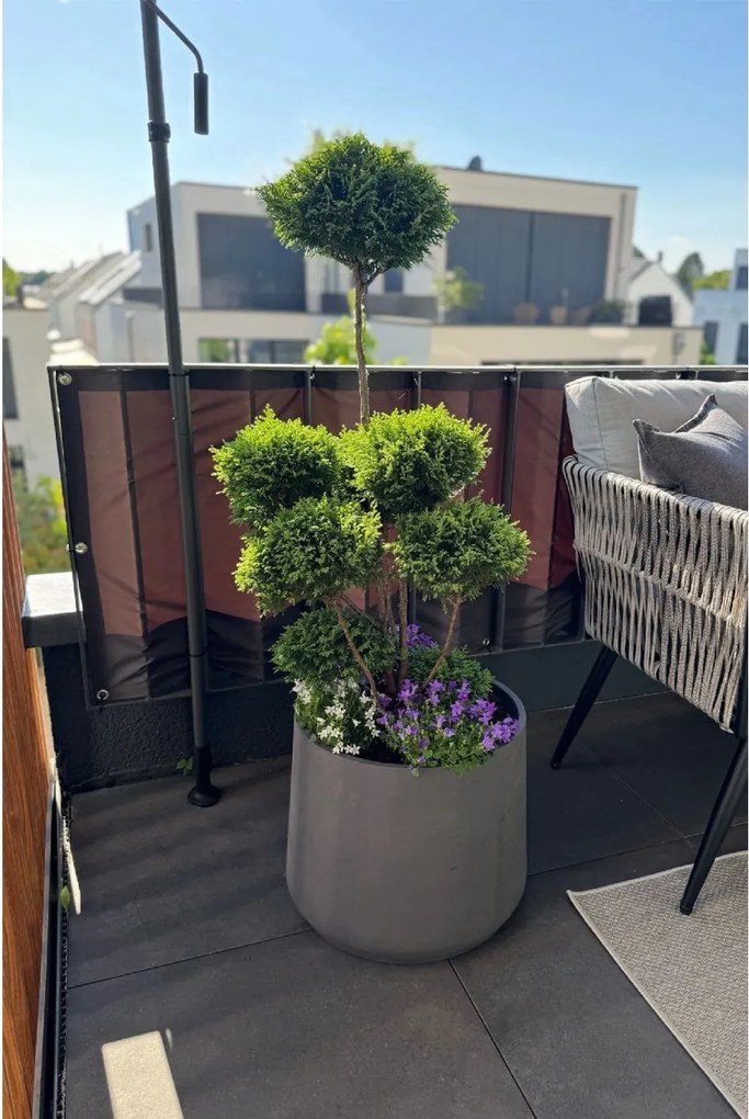Květináč TROPICO, sklolaminát, výška 38 cm, antracit
