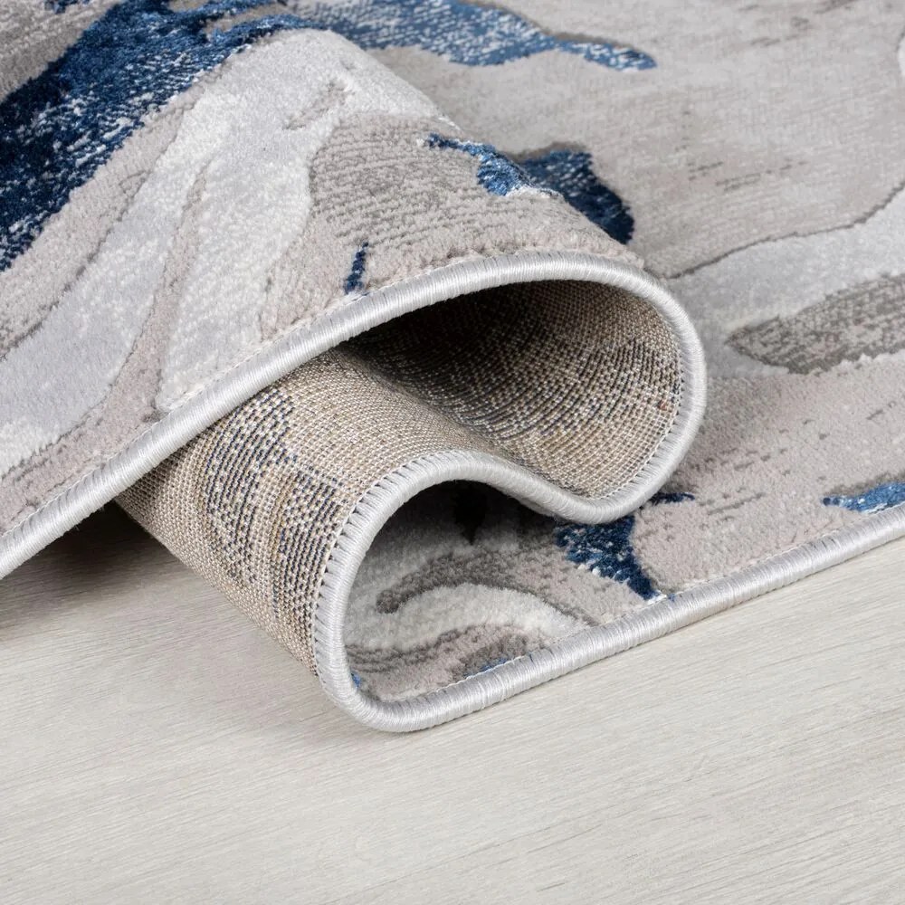 Flair Rugs, Kusový koberec Eris Marbled Navy, 240x340, modrá, kancelář