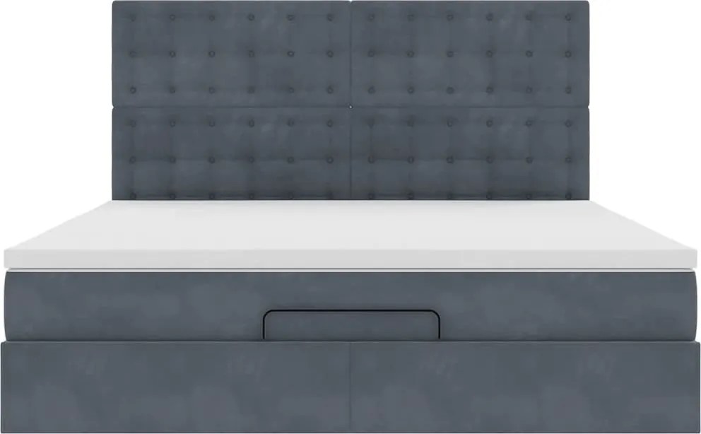 Osmanský rám postele s matracíes tmavě šedá 180x200cm samet 3313632