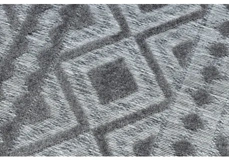 koberec Strukturální SOLE D3852 Boho, diamanty ploché tkaní šedá velikost 180x270 cm | krásné koberce cz