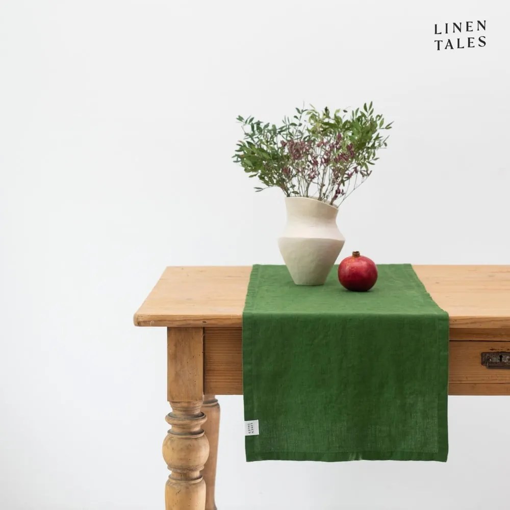 Lněný běhoun na stůl 40x200 cm True Green – Linen Tales