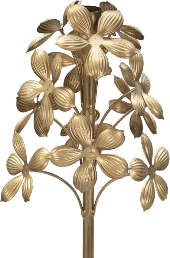 Kovový svícen Flowy 118 cm zlatý