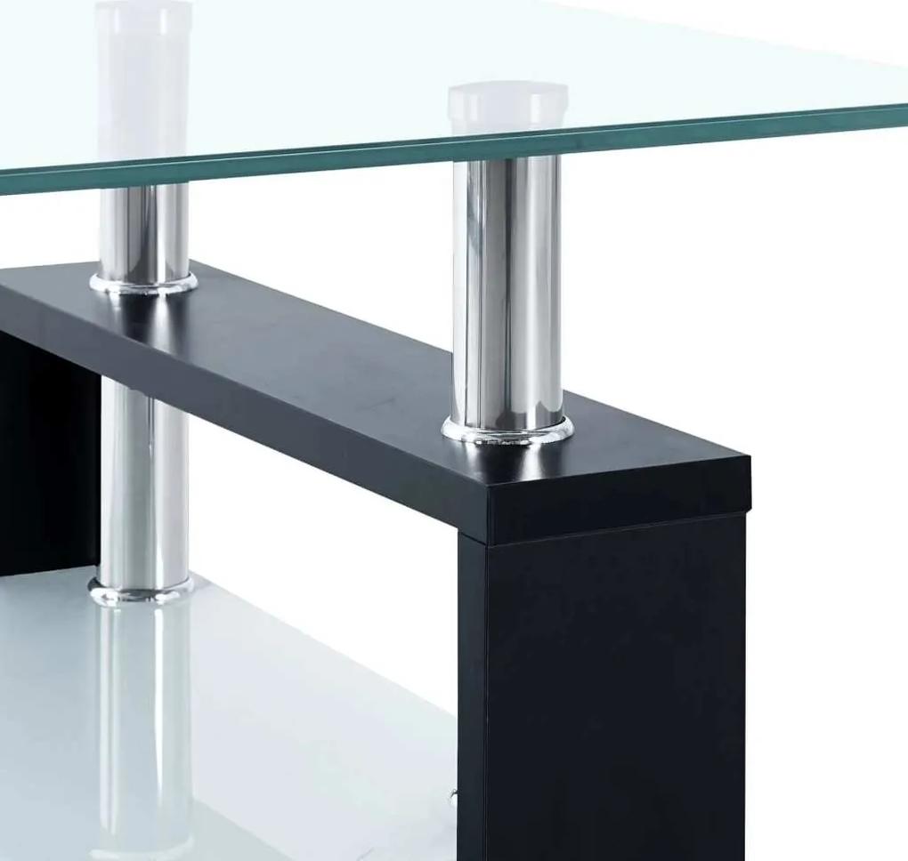 vidaXL Konferenční stolek a průhledný 95x55x40 cm tvrzené sklo [330303] Barva: Bílá