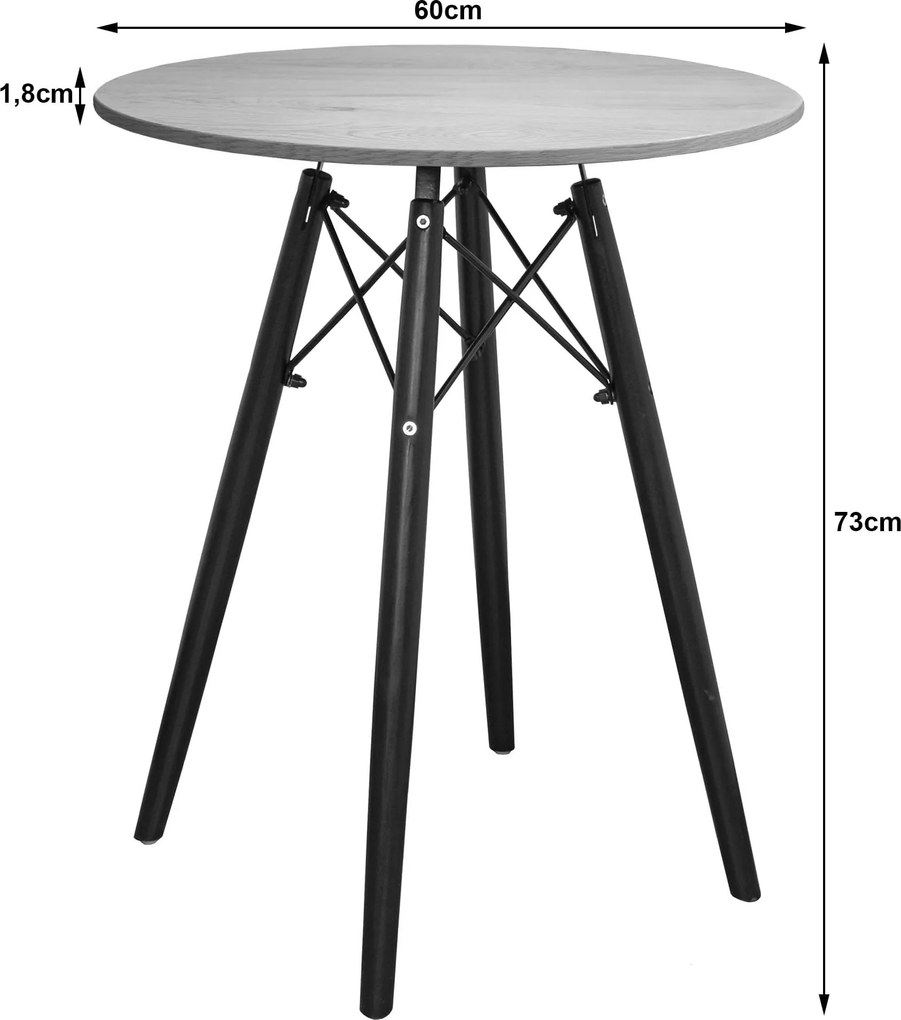 Jídelní stůl s deskou v dekoru dub OSLO 60x60