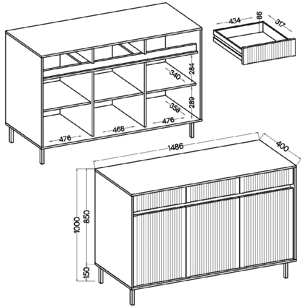 Obývací stěna OSAKA e | 5 dílů | dub evoke