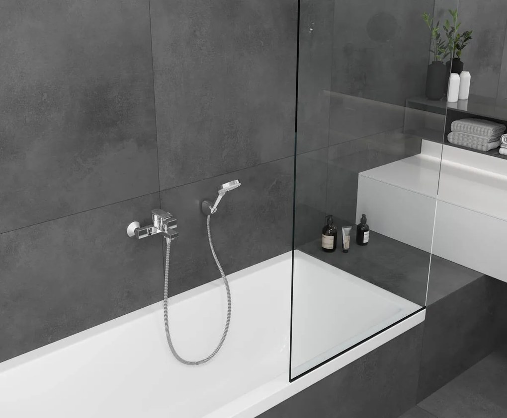 Hansgrohe Vernis Shape, nástěnná vanová baterie, černá matná, 71450670