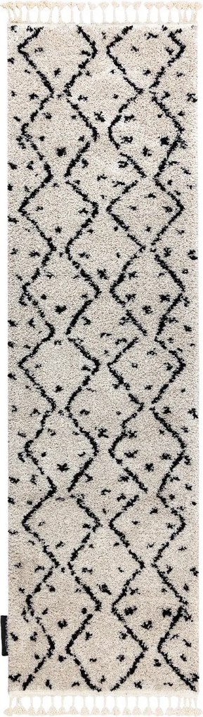 Dywany Łuszczów, Běhoun Berber Tetuan B751 cream, 70x200, bílá, obývací pokoj