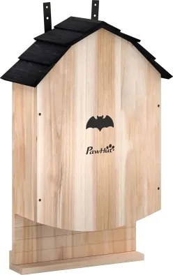 PawHut budka pro netopýry, dům pro netopýry s 3 komorami, hák, hnízdní box z borovicového dřeva, odolný proti povětrnostním vlivům pro netopýry