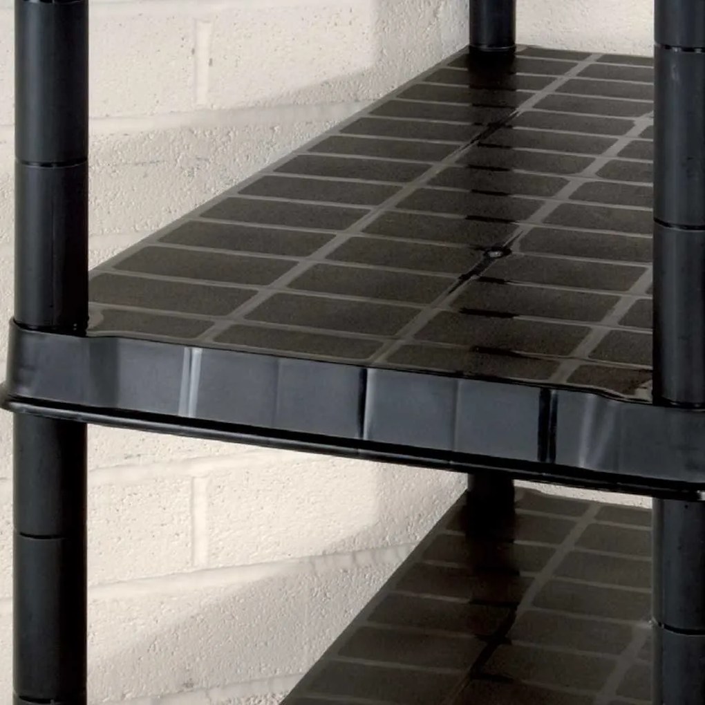 Úložný regál 5patrový černý 91,5 x 45,7 x 185 cm plast 147686