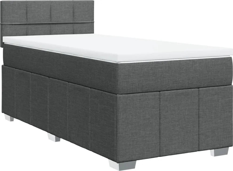 Box spring postel s matrací tmavě šedá 80 x 200 cm textil 3286896