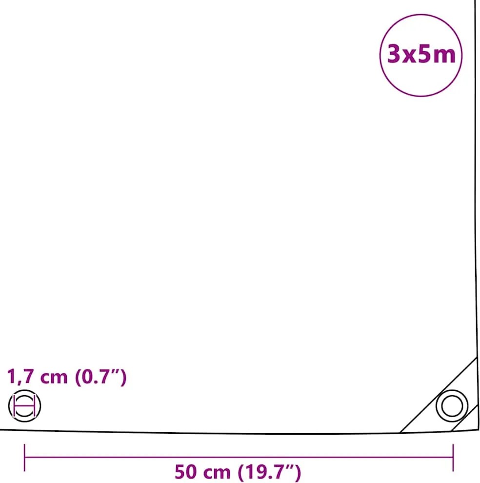 Plachta 650 g/m² 3 x 5 m černá 151352