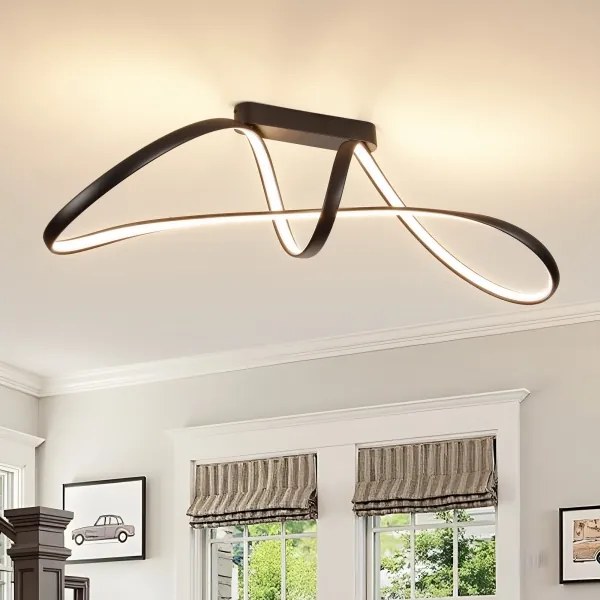 Brilagi-LED Stmívatelný přisazený lustr TWISTER LED/60W/230V 3000-6000K černá+DO