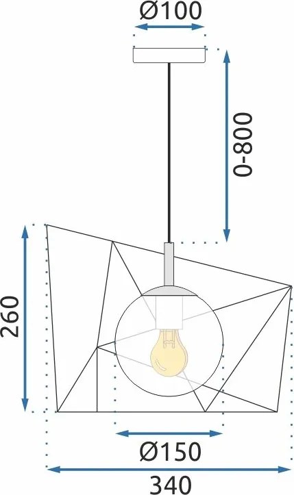 Toolight Toolight, závěsná stropní lampa 1xE27 APP1022-1CP, černá-bílá, OSW-06112