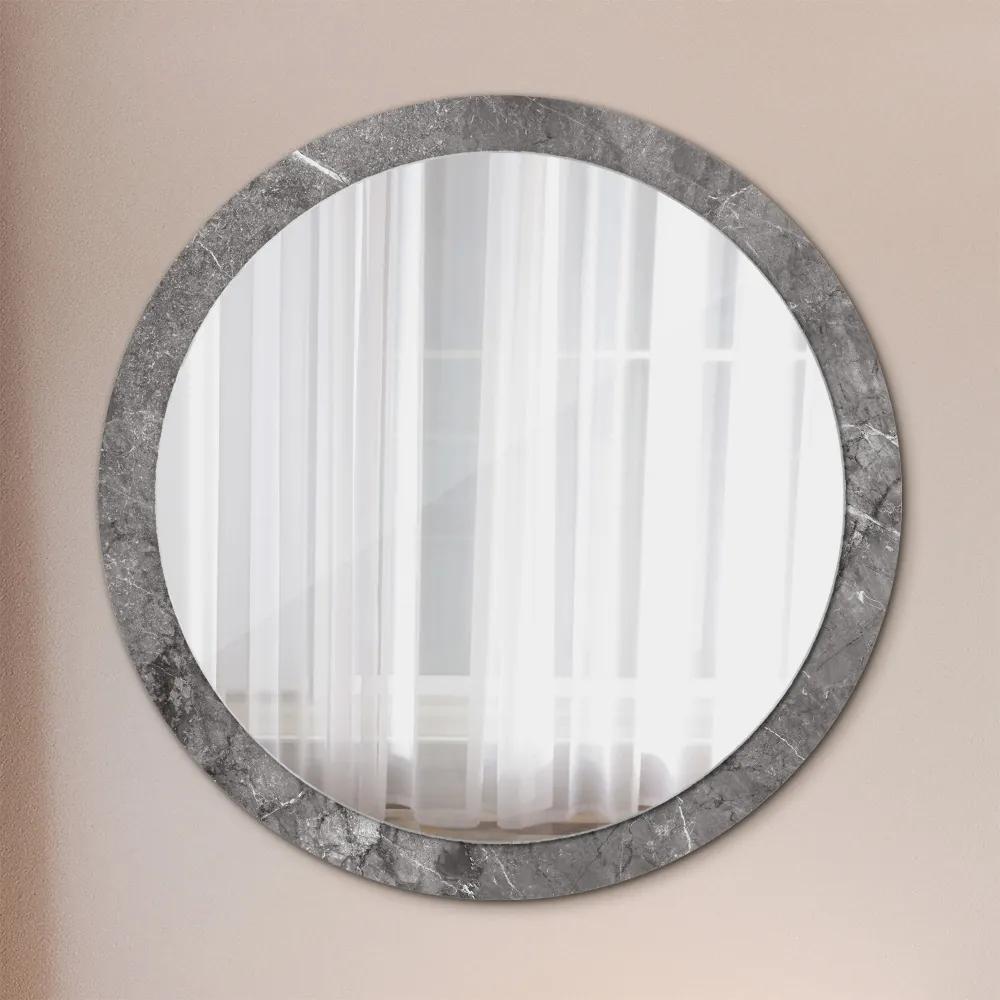 Kulaté zrcadlo tištěný rám Rustikální mramor fi 100 cm