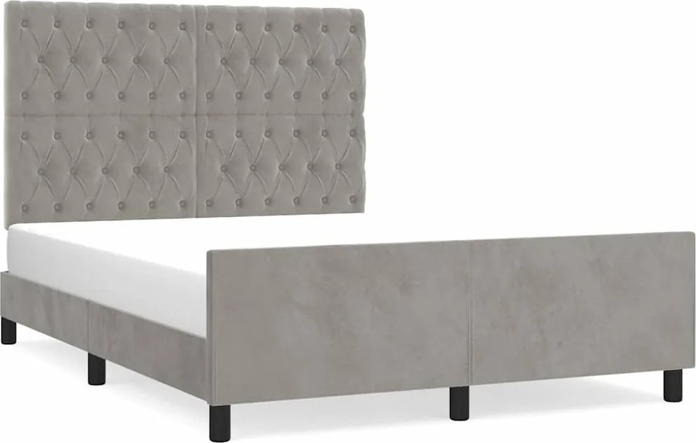 Rám postele bez matrace světle šedý 140 x 190 cm samet 3125934