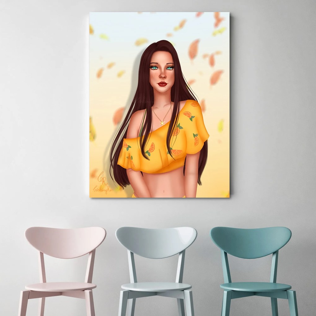 Gario Obraz na plátně Šedovlasá žena ve žlutém tričku - Crislainy Reis Silva Rozměry: 40 x 60 cm