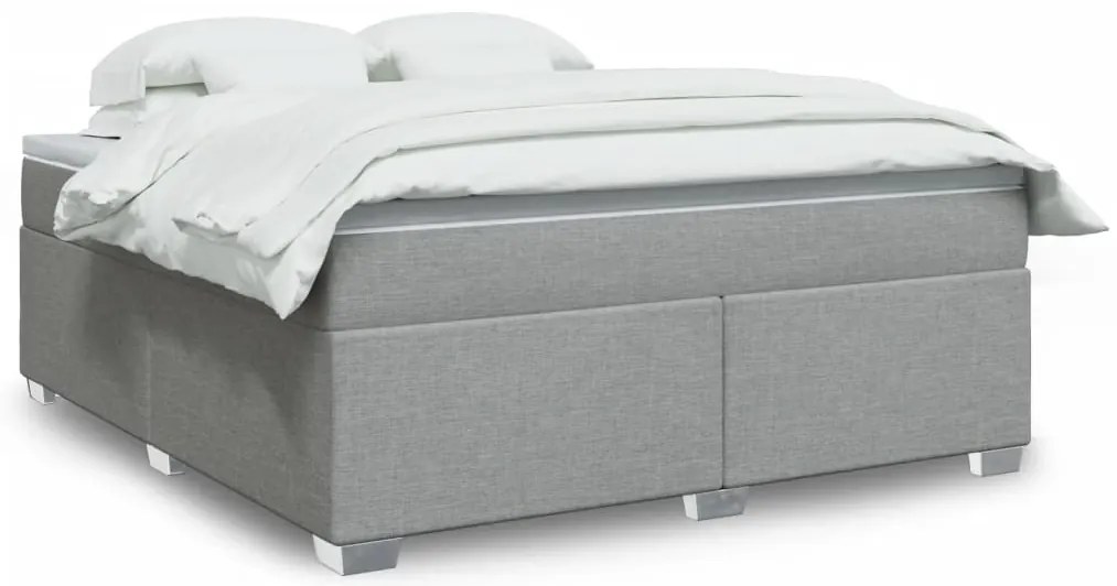 Box spring postel s matrací světle šedá 180 x 200 cm textil 3285151