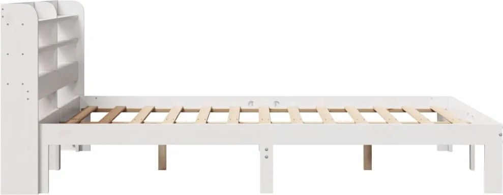 Rám postele s čelem bílý 135 x 190 cm masivní borovice 3306779