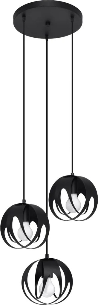 Sollux Lighting Závěsné svítidlo TULOS 3P černé