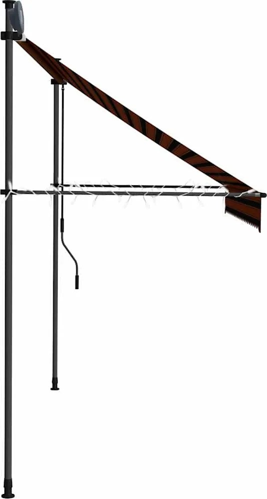 vidaXL Ručně zatahovací markýza s LED světlem 250 cm bílo [145865] Barva: Žluto-bílá