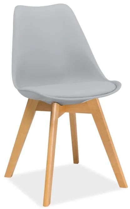 SIGNAL Jídelní židle - KRIS buk, plast/ekokůže, různé barvy na výběr Sedák: tmavě šedý (plast)