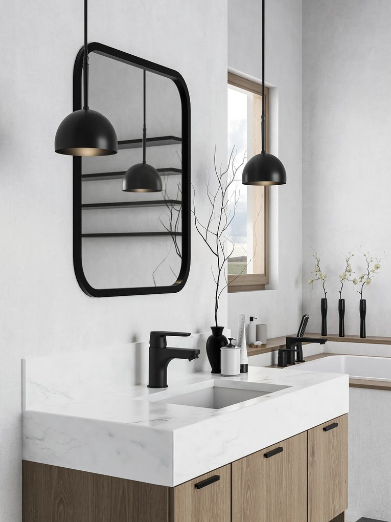 Kuchinox Dima, umyvadlová baterie včetně odtokové zátky ClickClack h-132, černá matná, LAV-BQD_722D