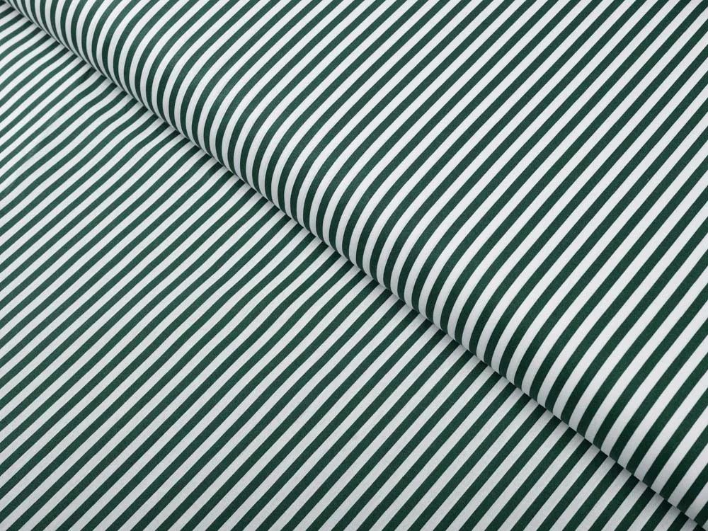 Biante Bavlněný běhoun na stůl Sandra SA-362 Tmavě zeleno-bílé proužky 35x180 cm