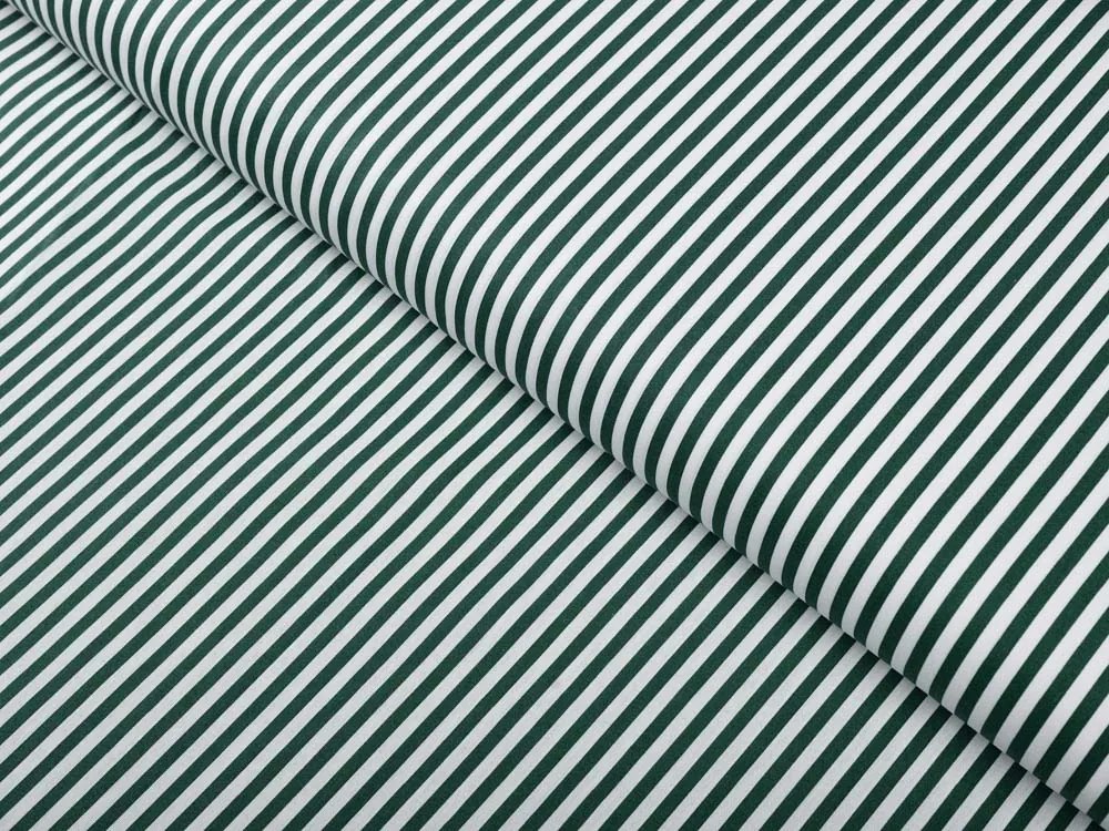Biante Bavlněný čtvercový ubrus Sandra SA-362 Tmavě zeleno-bílé proužky 110x110 cm