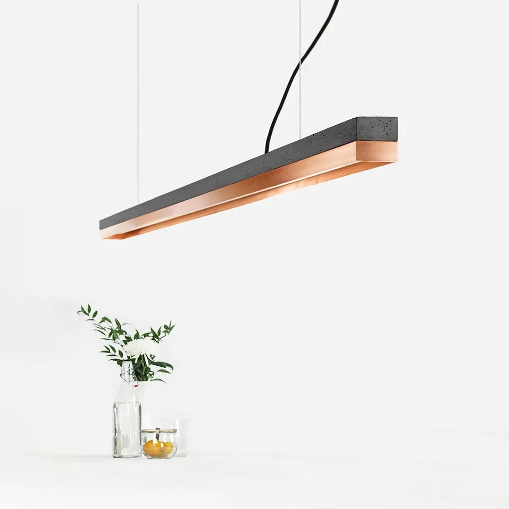 Designové lineární svítidlo z výjimečných materiálů C3 dark 182 cm  Designové lineární svítidlo z výjimečných materiálů C3 dark 182 cm Dekor: Měď,…