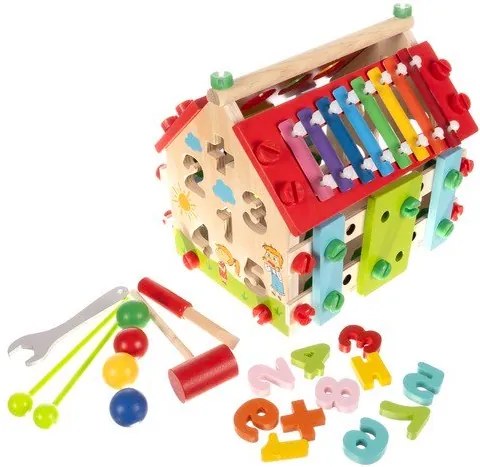 Montessori multifunkční dřevěný domeček Kruzzel 22564
