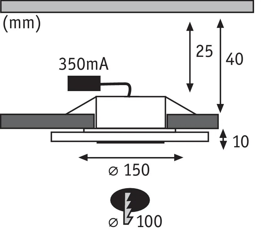 Paulmann 92543 Premium Line wirl LED, set 3 ks zápustných LED svítidlel, 6W LED v teple bílé barvě světla, matný chrom, prům. 15cm