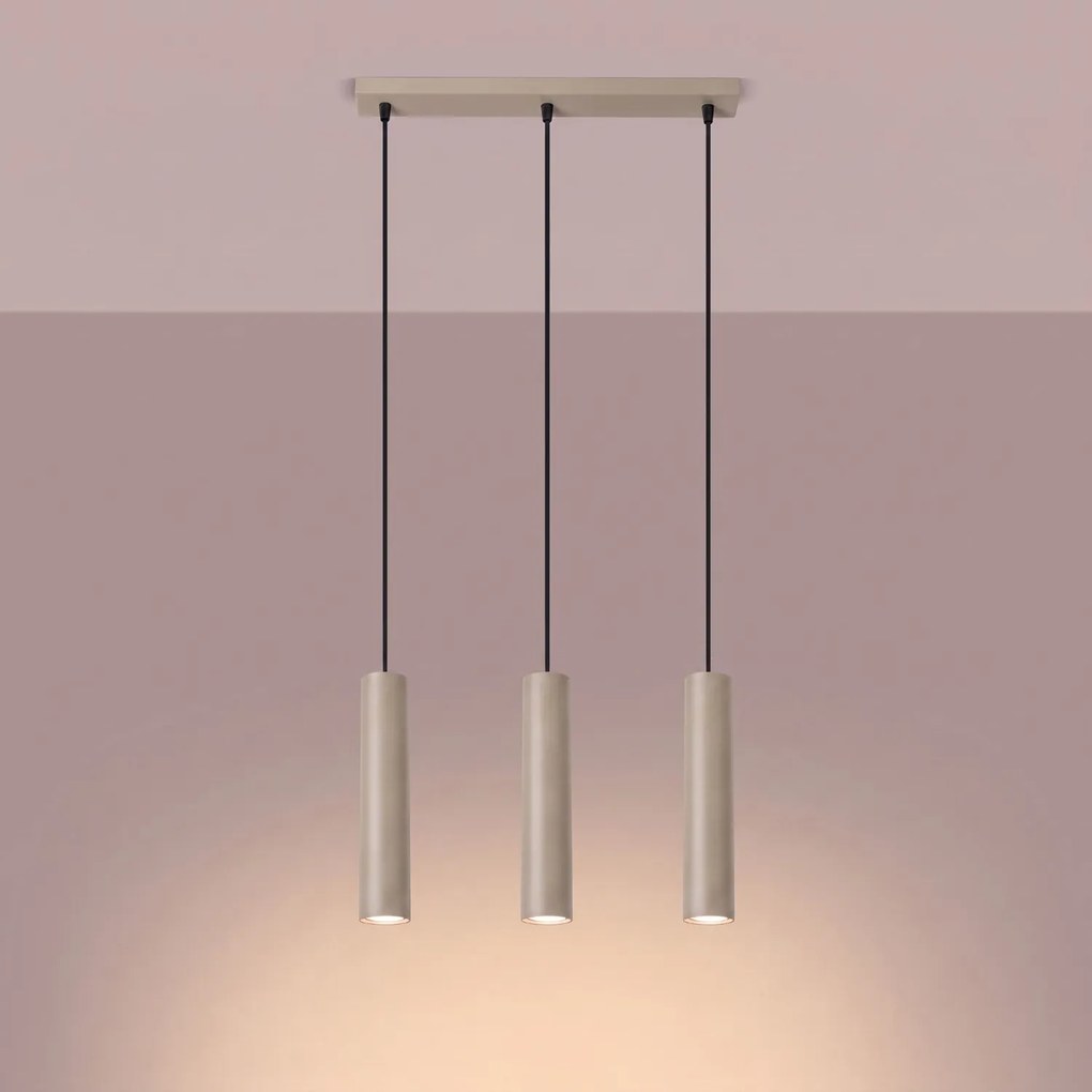 Sollux Lighting Závěsné svítidlo LAGOS 3L taupe