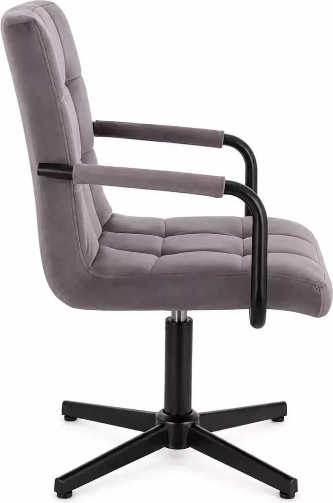LuxuryForm DESIGN Otočná židle VERONA BLACK VELUR na černém kříži - tmavě šedá