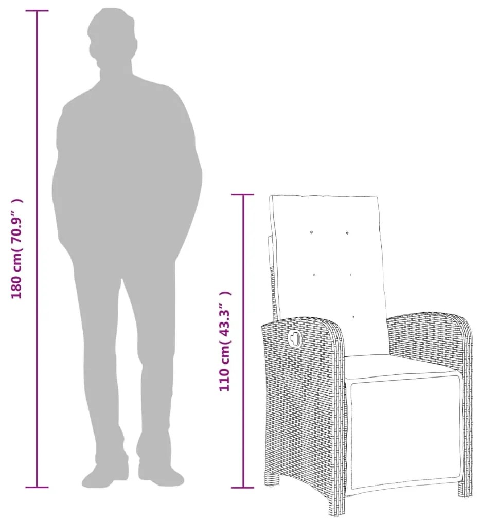 5Dílný Zahradní Jídelní Set S Poduškami Béžový Polyratan - s opěrkou na nohy / 2 / 80 cm dlouhý stůl