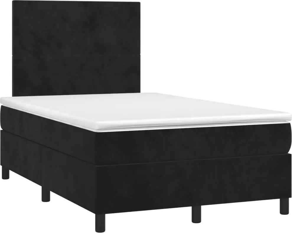 Box spring postel s matrací a LED černá 120 x 190 cm samet 3270301