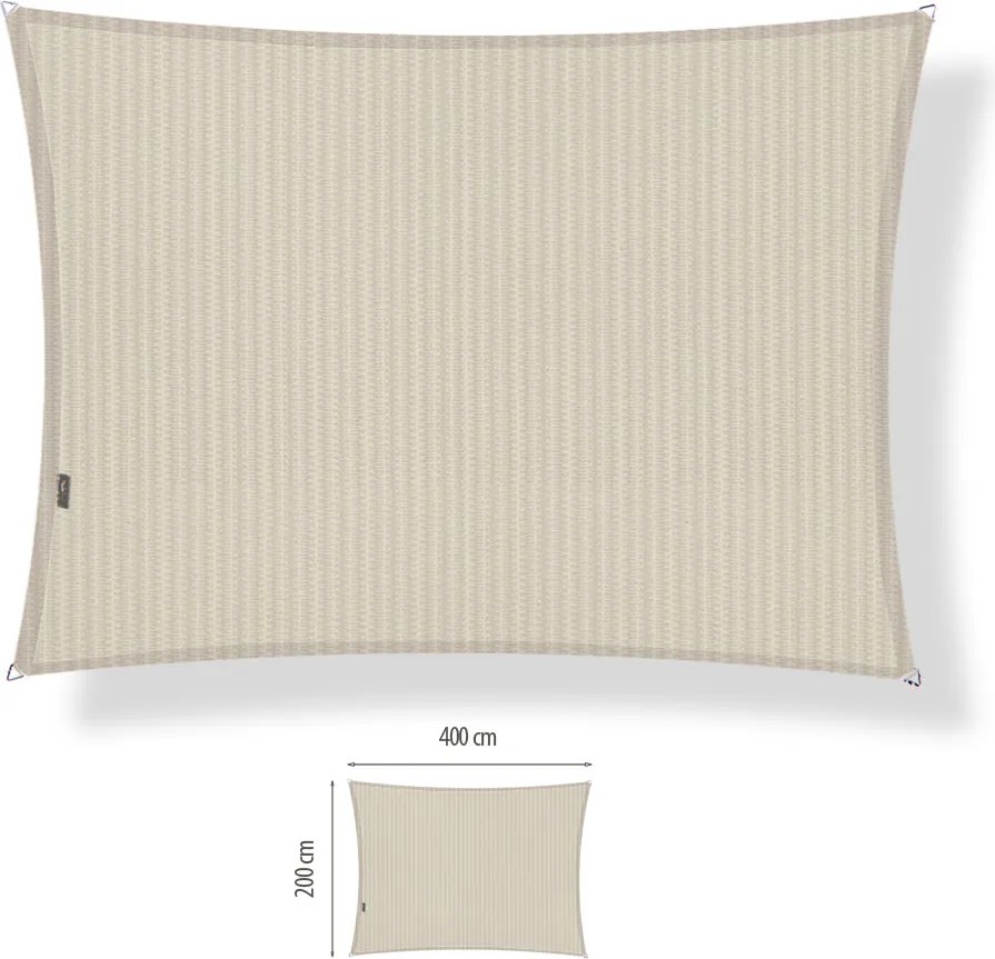 Shadow Comfort Sluneční Obdélník SHADOW - 2,0 x 4,0 m - 250 g Barva: Sahara Písková